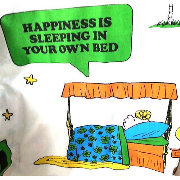 Vintage | Bedding | Vintage Charlie Brown Flat Sheet Twin Snoopy ...